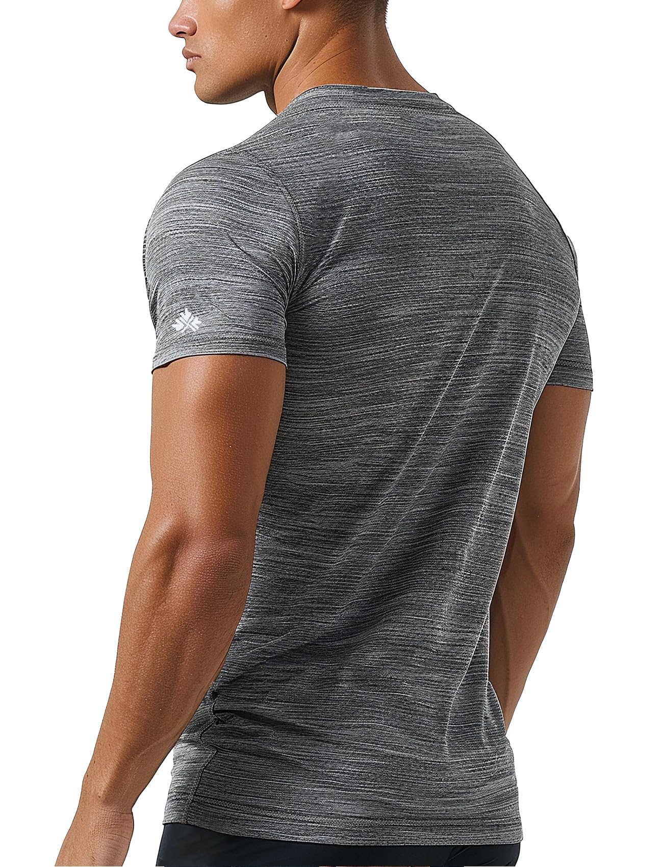 Zengjo Mens Athletic Shirts Short Sleeve Quick Dry Moisture Wicking(Charcoal,M)
