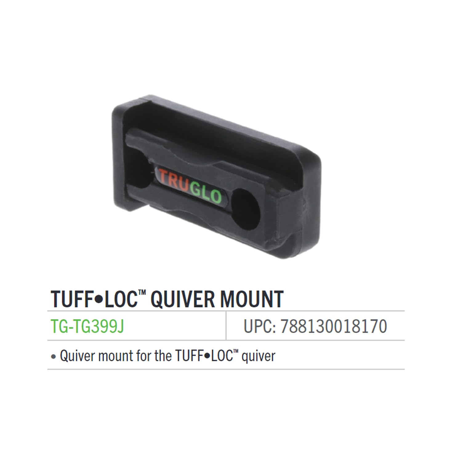 Truglo Versatile Durable Arrow Quiver Mount for TUFF LOC Quiver - Can be Mounted to treestand, ATV or Anything