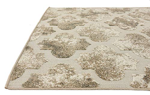 Unique Loom Outdoor Trellis Collection Area Rug - Nashville (9' x 12' Rectangle, Cream/ Brown)
