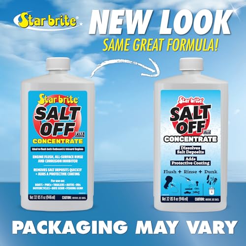 STAR BRITE Salt Off Concentrate Kit - Ultimate Boat Salt Remover & Marine Engine Flush - 32 OZ. with Applicator - Perfect for Outboard Motor Flush & Washing Salt Deposits Away (094000)