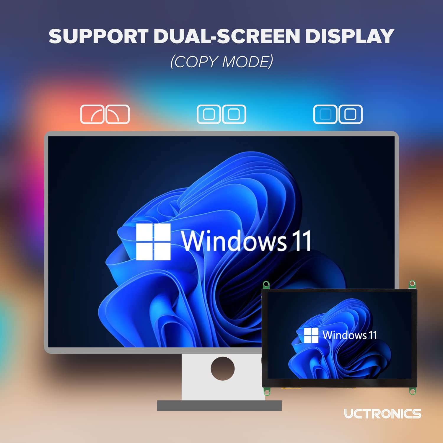 UCTRONICS 7 Inch IPS Touch Screen for Raspberry Pi 4, 1024×600 Capacitive HDMI LCD Touchscreen Monitor Portable Display for Raspberry Pi 4 B, 3 B+, Windows 10 8 7 (Free Driver)