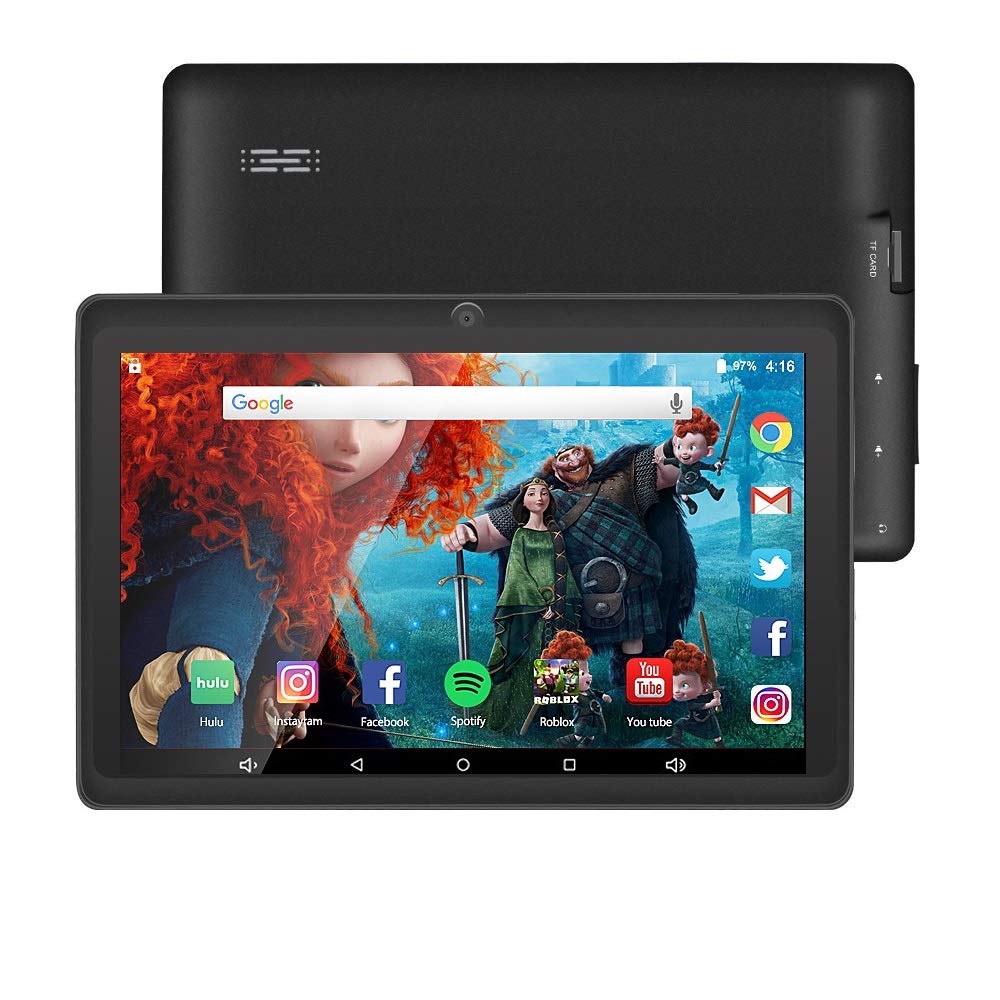 ZONKO 7 inch Tablet Android 10.0 Quad Core 1024x600 Dual Camera Wi-Fi Bluetooth 16GB Play Store Netflix Skype 3D Game Supported GMS Certified (Black)