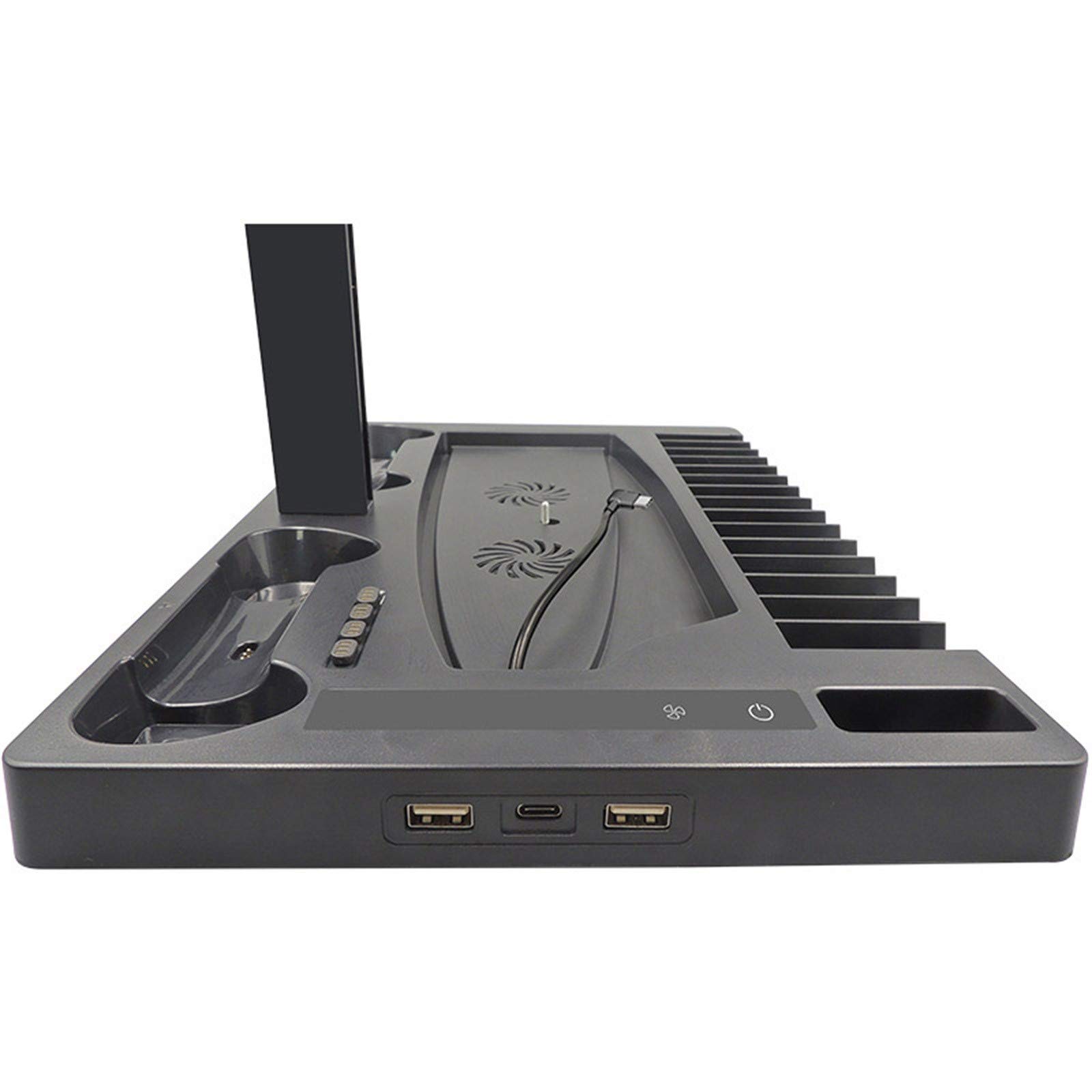 Vertical Stand for PS5 Digital Edition/Ultra HD Console with Cooling Fan and Controller Charging Station, Display Charging Stand for PS5