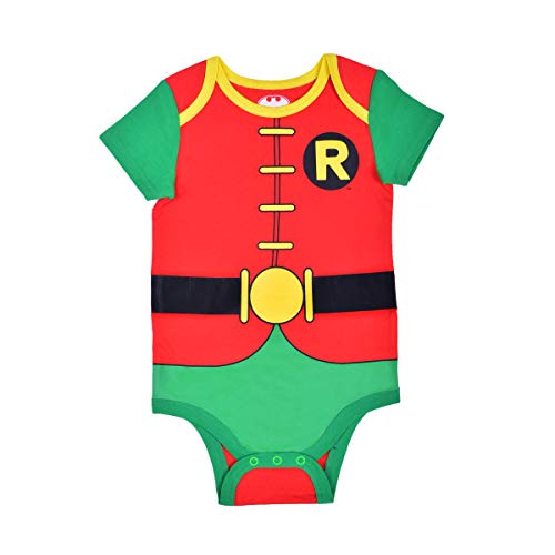 WARNER BROS Boy's 5-Pack Batman, Robin, Joker and Riddler Character Creepers, 6 Months