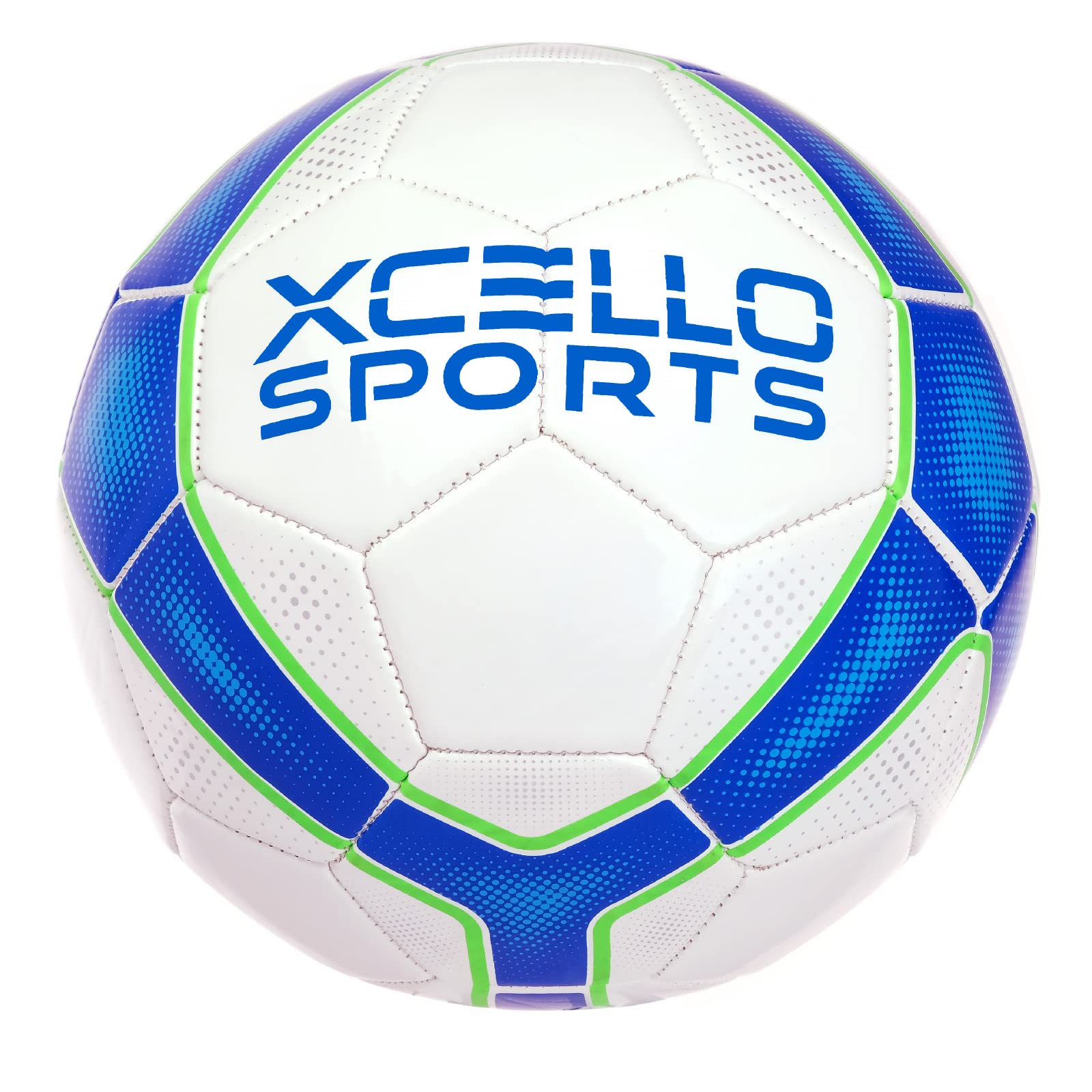 Xcello Sports Soccer Ball Premium Durable TPU Cover Official Match Size and Weight – 2 Pack with Pump (Available in Size 3, Size 4, and Size 5) (Size 5)