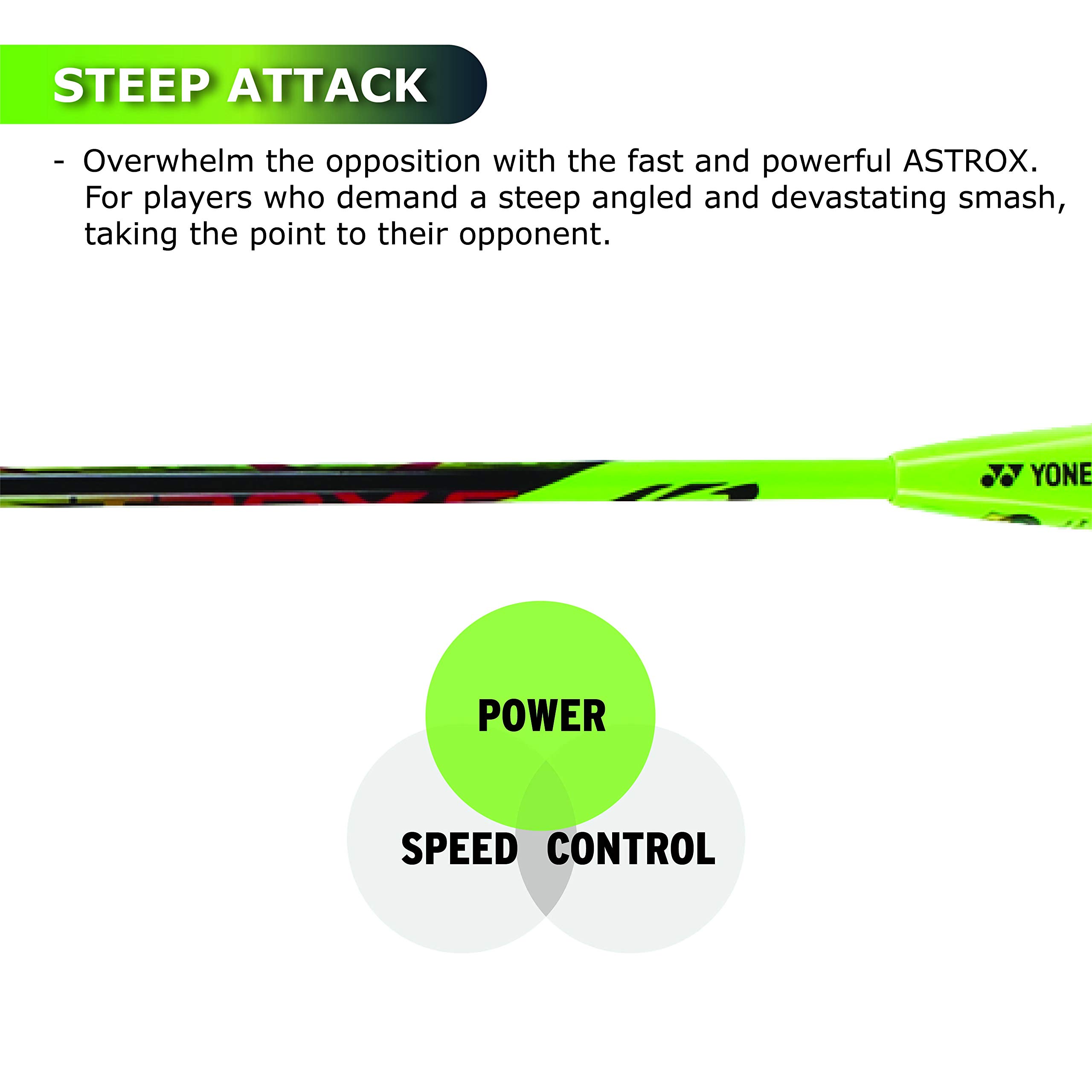 Yonex Astrox 6 4U/G5 BG65 @24LB Blk/Lime Badminton Racquet