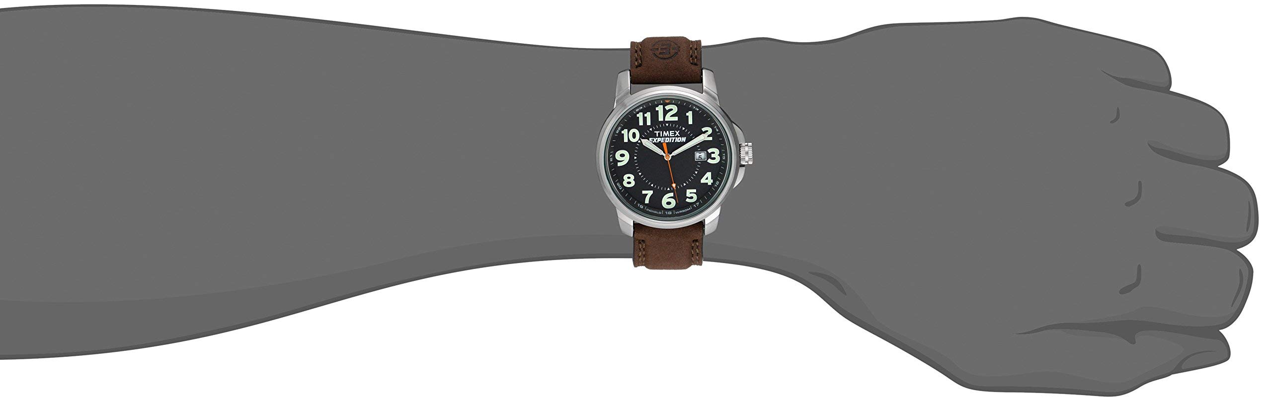 Timex Men's T44921 Expedition Metal Field Brown Leather Strap Watch