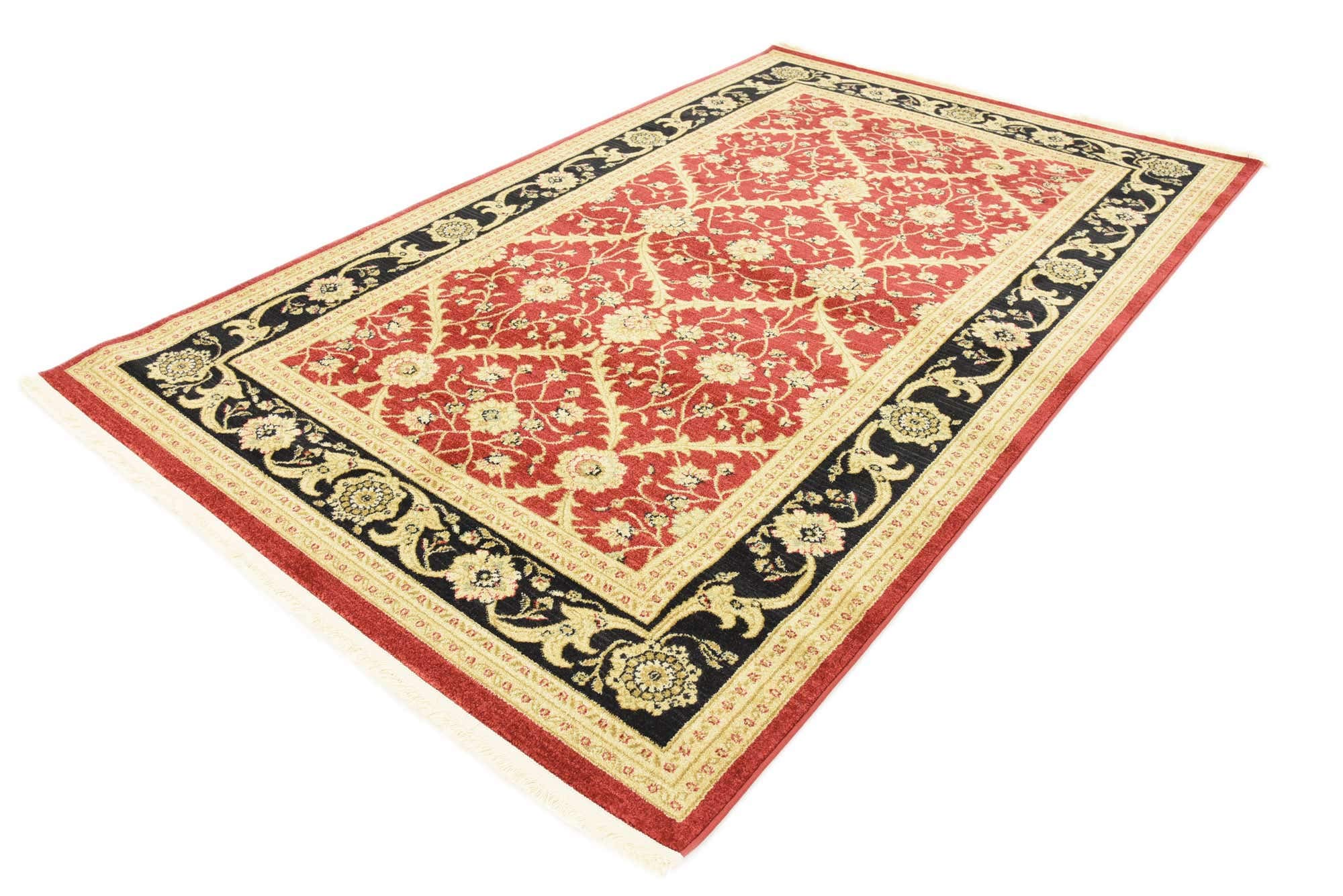 Unique Loom Edinburgh Collection Oriental Traditional French Country Red Area Rug (5' 0 x 8' 0)