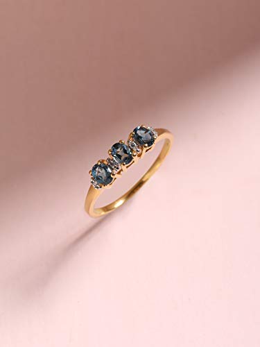 YoTreasure 0.46 ct. t.w. London Blue Topaz 10kt Gold Eternity Band Ring