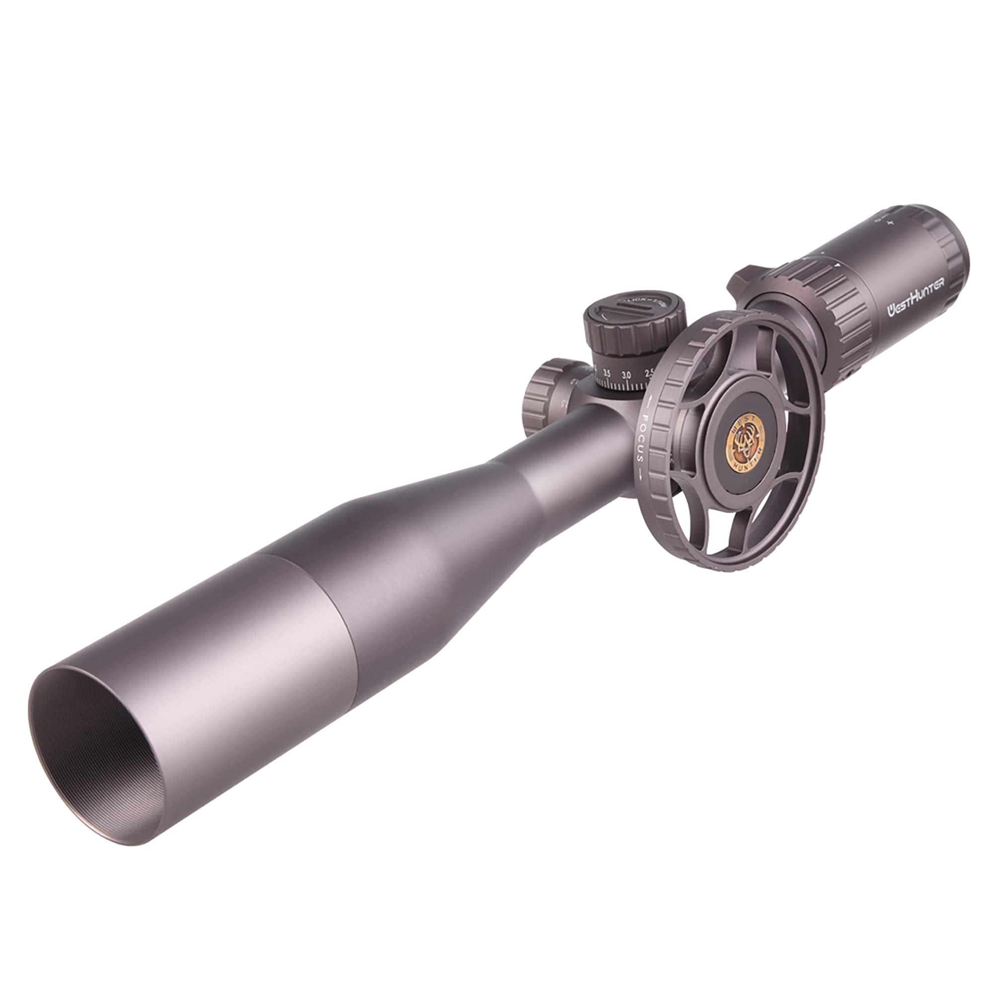 WestHunter Optics HD 4-16x44 FFP Scope, 30mm Tube First Focal Plane Tactical Wide Field of View Precision 1/10 MIL Riflescope | Brown, Only Optics & Basic Accessories