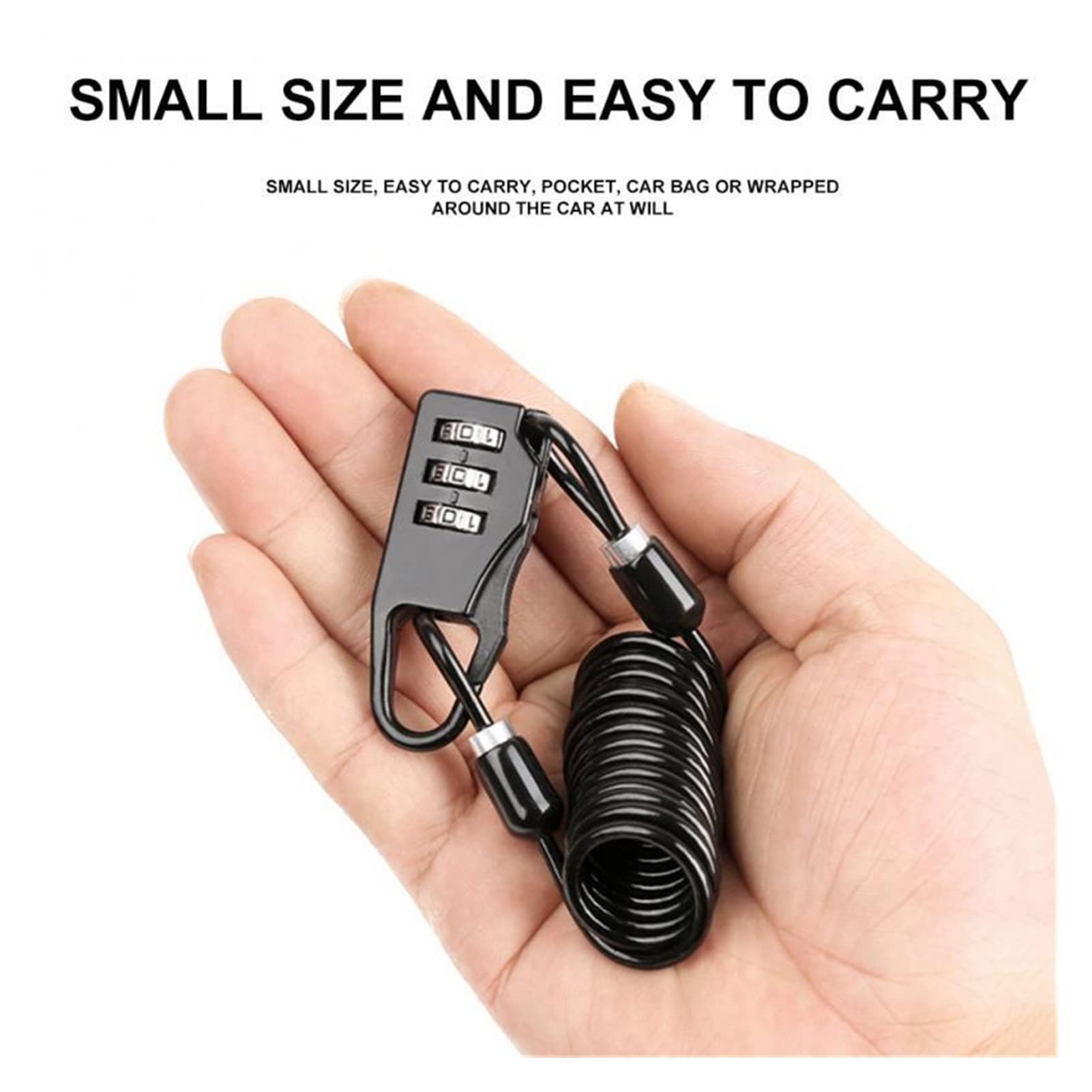 XFTD Bicycle Lock Bicycle Helmet Lock Mountain Bike Wire Lock Security Lock Motorcycle Electric Car Portable Password Steel Cable Lock Bike Lock Convenient and Practical (Color : 1pc)