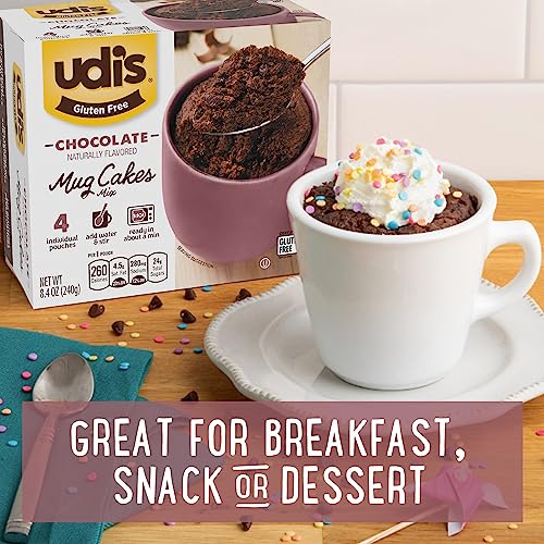 Udi's Gluten Free Chocolate Mug Cake Mix, 8.4 oz. 4-Count