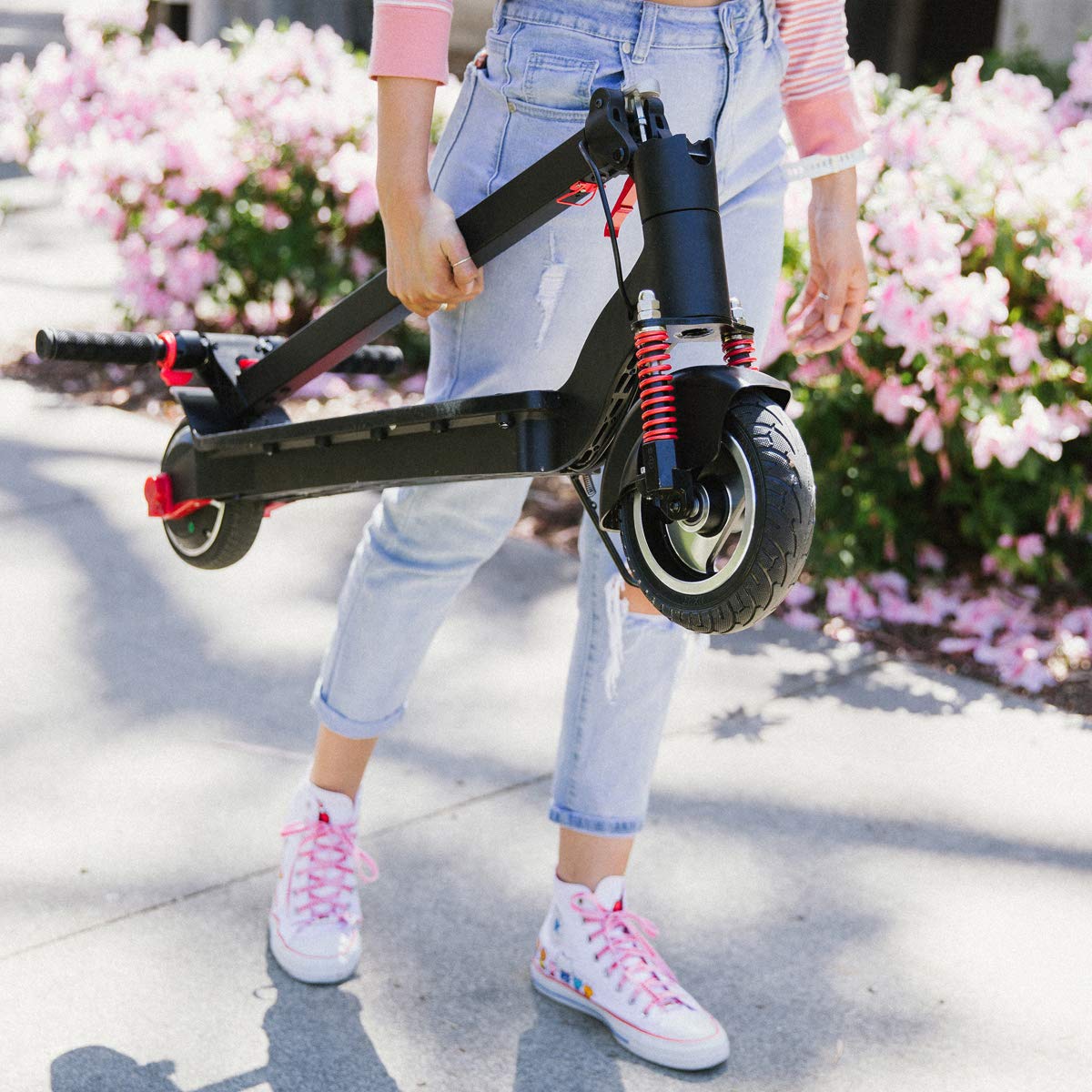 XPRIT 8" Electric Scooter with Shock Absorbers, Up to 13 Miles Range, Commuting Scooter (Black)