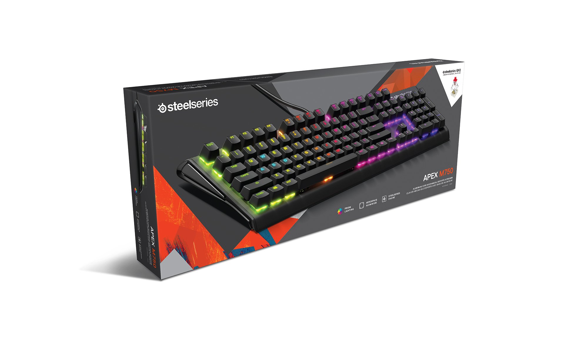 SteelSeries Apex M750 RGB Mechanical Gaming Keyboard - Aluminum Frame - RGB LED Backlit - Linear & Quiet Switch - Discord Notifications