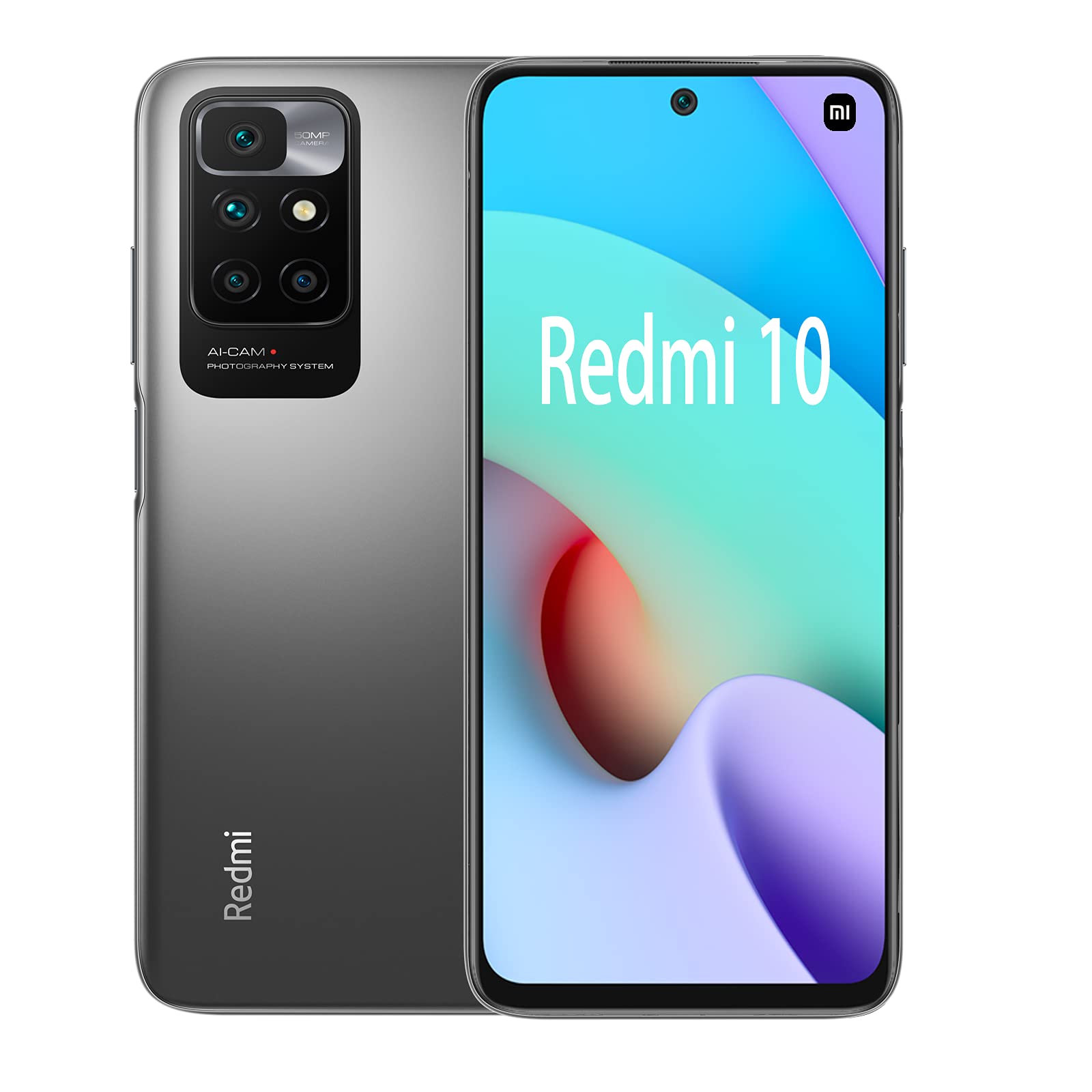 Xiaomi Redmi 10 4G Volte GSM Factory Unlocked 6.5" 50MP Quad Camera (Not Verizon Sprint Boost Cricket) + Fast Car Charger Bundle (Carbon Gray, 64GB + 4GB)
