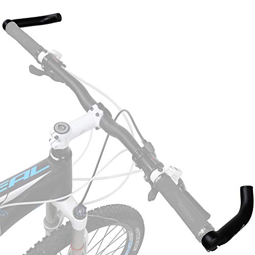 Venzo Bicycle Handlebar Extender for Mountain Hybrid Bike - Compatible with 7/8'β 22.2mm - Flat Bar Ends with Plugs - 150mm - Ergonomic Design Lightweight & Durable - Matt Black