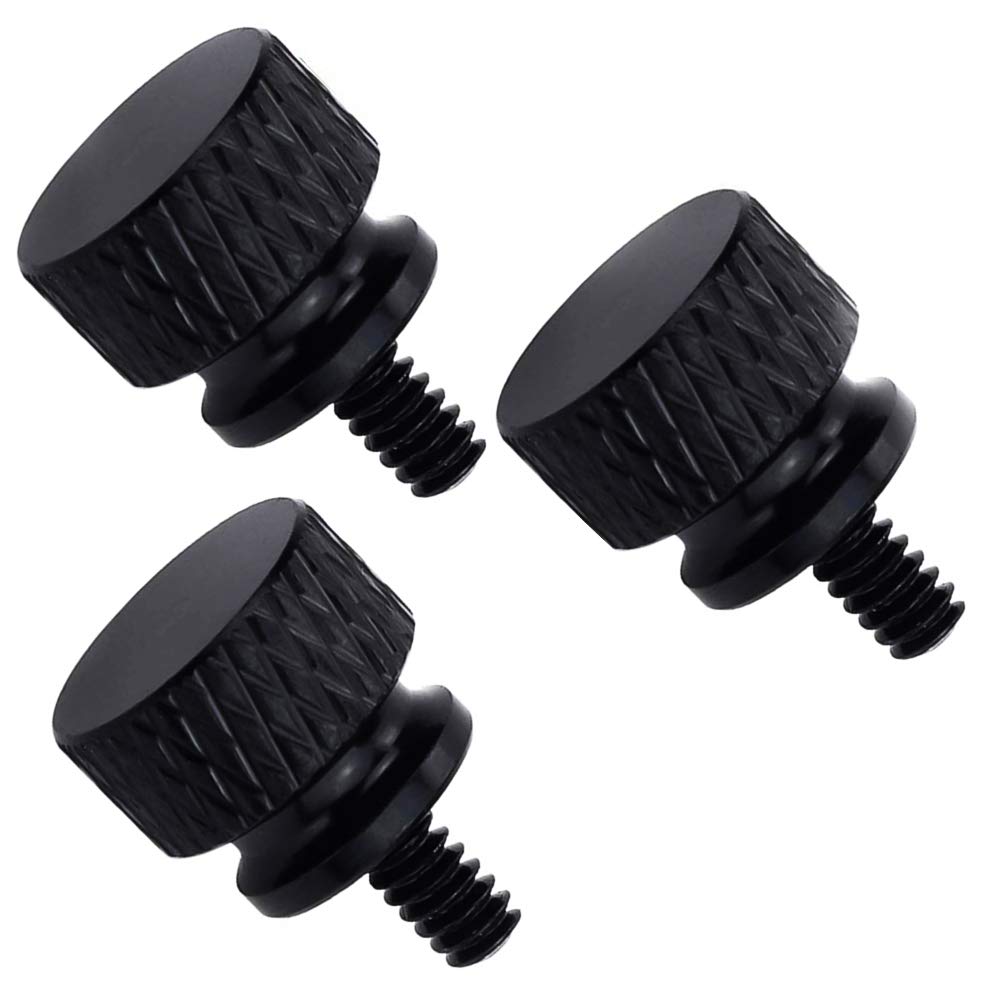 YATENG 10-pcs Anodized Aluminum Computer Case Thumbscrews (6-32 Thread) for Computer Cover / Power Supply / PCI Slots / Hard Drives DIY Personality Modification & beautification (Black)