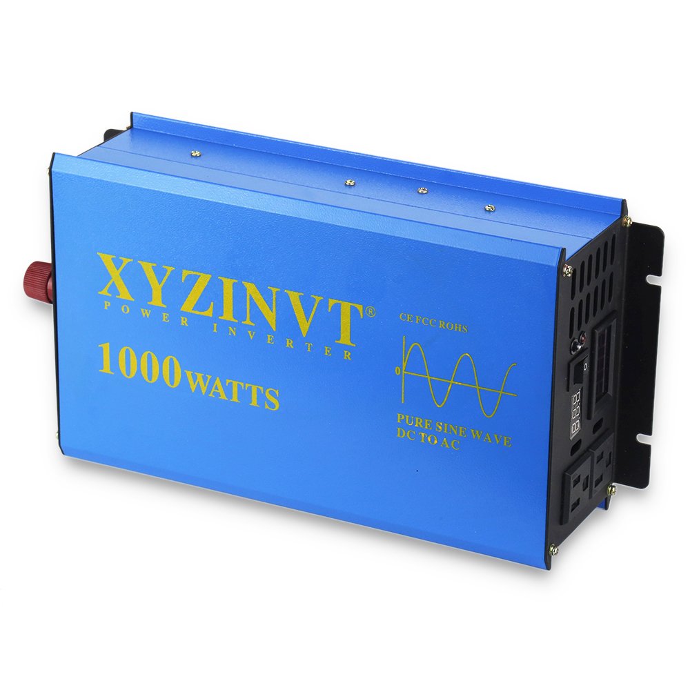 XYZ INVT 1000 watt Pure Sine Wave Power Inverter dc 12v to ac 120v with LED Display and Wireless Remote Controller (1000w 12v RC)