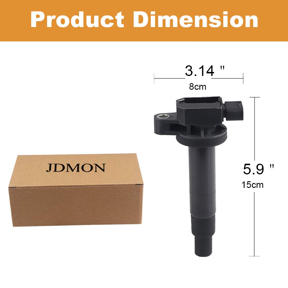 JDMON Compatible with Ignition Coils Toyota Yaris/Echo/Prius/Scion xA/xB/ 1.5L UF316 C1304 Replace 9091902240 set of 4