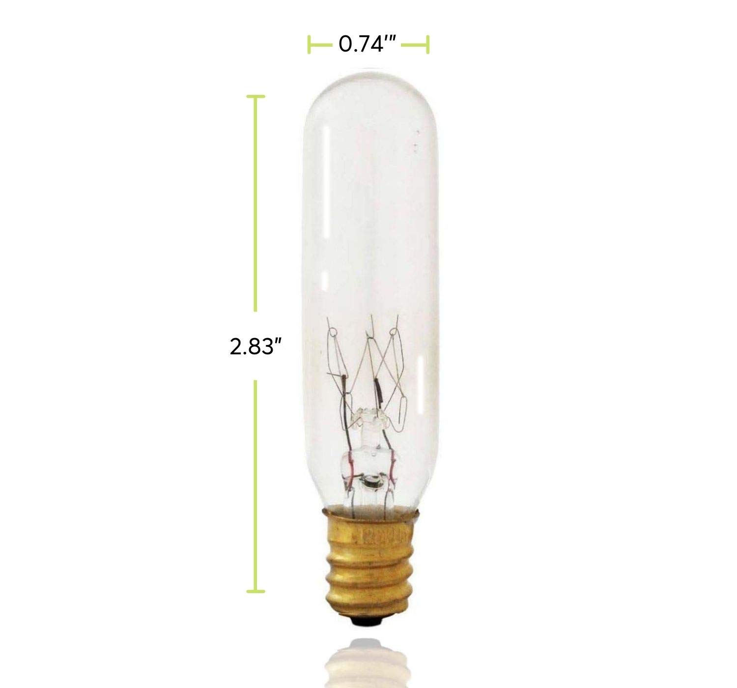 Sterl Lighting 15 Watts T6 E12 Candelabra Base Dimmable Tubular Himalayan Salt Lamps Incandescent 15T6 Light Bulb 120V 2.83 inch 85 Lm 2700K Warm White Clear - 6 Pack