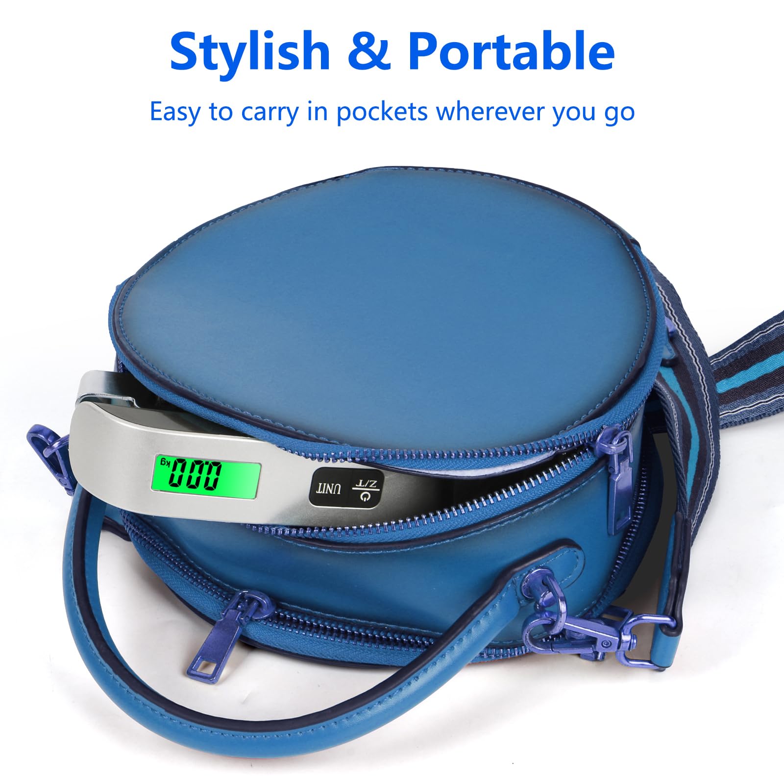 VIGIND Digital Luggage Weight Scale,110lbs Portable Handheld Scale with Backlit LCD Display&Hook,Suitcase Scale with Temperature Senso,Travel Essentials Accessories for Travel - Battery Included