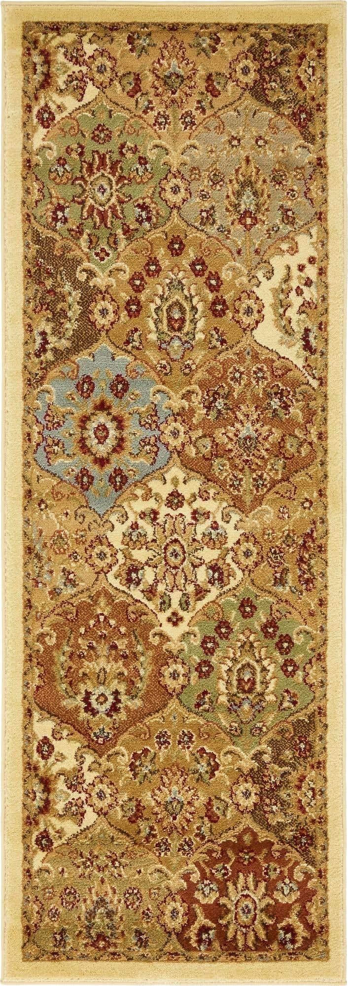 Unique Loom Voyage Collection Traditional Oriental Classic Intricate Medallion Design Area Rug, Runner 2' 2" x 6' 0", Ivory/Brown