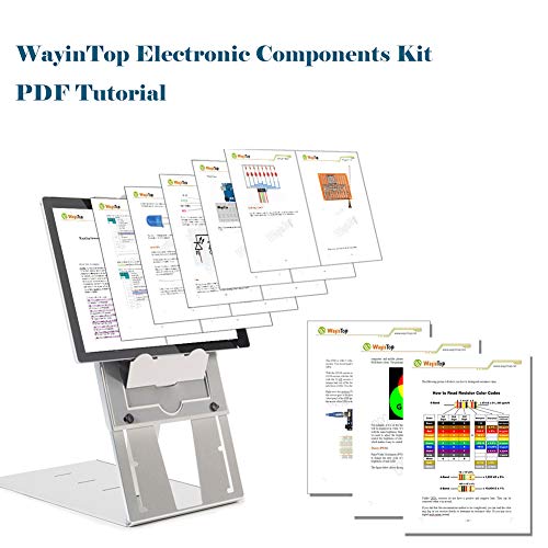 WayinTop Electronics Component Fun Kit w/E-Book, Upgraded Electronic Starter Kit with Breadboard Jumper Wires Kit, PCB Soldering Kit, LEDs & Resisitor Kit for Arduino/for Raspberry pi/ESP32/ESP8266