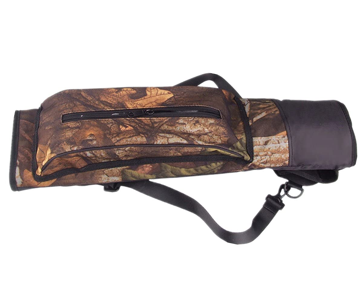 UNISTRENGH Archery Back Arrow Pot 3 Point Harness Waterproof Quiver, Arrow Holder Shoulder Bag for Hunting Shooting (Camouflage)