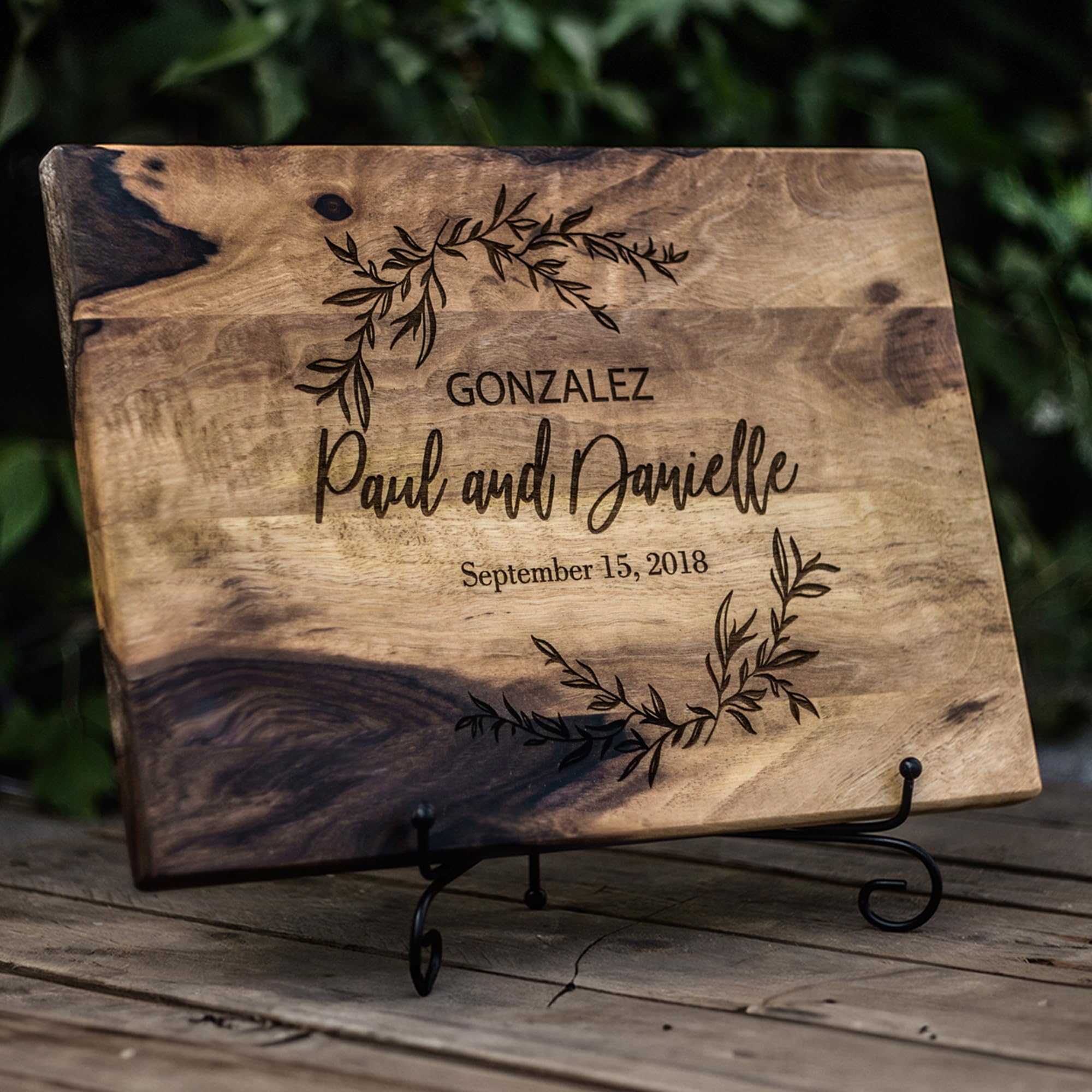 Wedding Anniversary Gifts for Women, Walnut Personalized cutting board, Wedding Gift - for couple or bride, Engraved cutting board, Custom cutting board, Bridal shower gift, Christmas gifts for mom