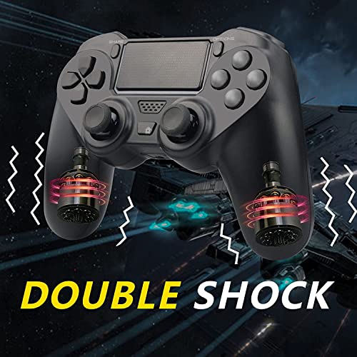 YsoKK Wireless Controller Compatible with PS4/Slim/Pro with Dual Vibration/6-Axis Motion Sensor/Audio Function(Black)