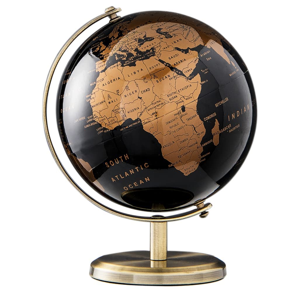 XINXUAN Home Decoration Accessories Globe Office Decor Luxury Golden Living Room Decorative Sculpture Geography Education Study Docer, 5.50 inch * 5.50 inch * 7.08 inch