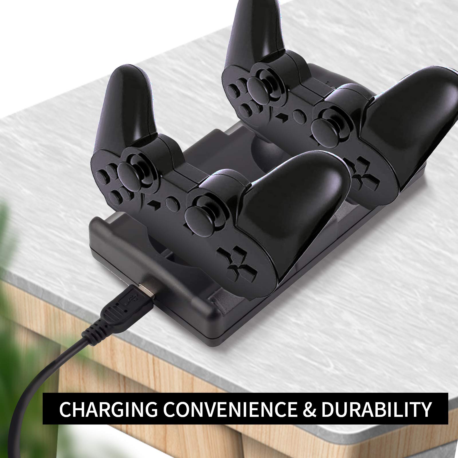 Yizerel PS3 Controller Charger with 2 Charging Cables, Playstation 3 / PS3 Slim Move Controller Charging Dock Stand Station with Dual Mini USB Charging Cables & LED Indicator (3 Packs)