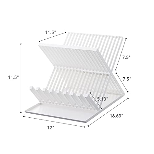 YAMAZAKI home 2607 Dish Drainer-Drying Rack for Kitchen Counters, One Size, White