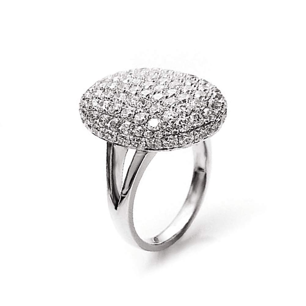 XCFS Vampire Merchandise Bella's Full drill Sparkling White Crystsal Band Ring Silver Plated Bella Cubic Zirconia Souvenir Daylight Rings,Size 6-10