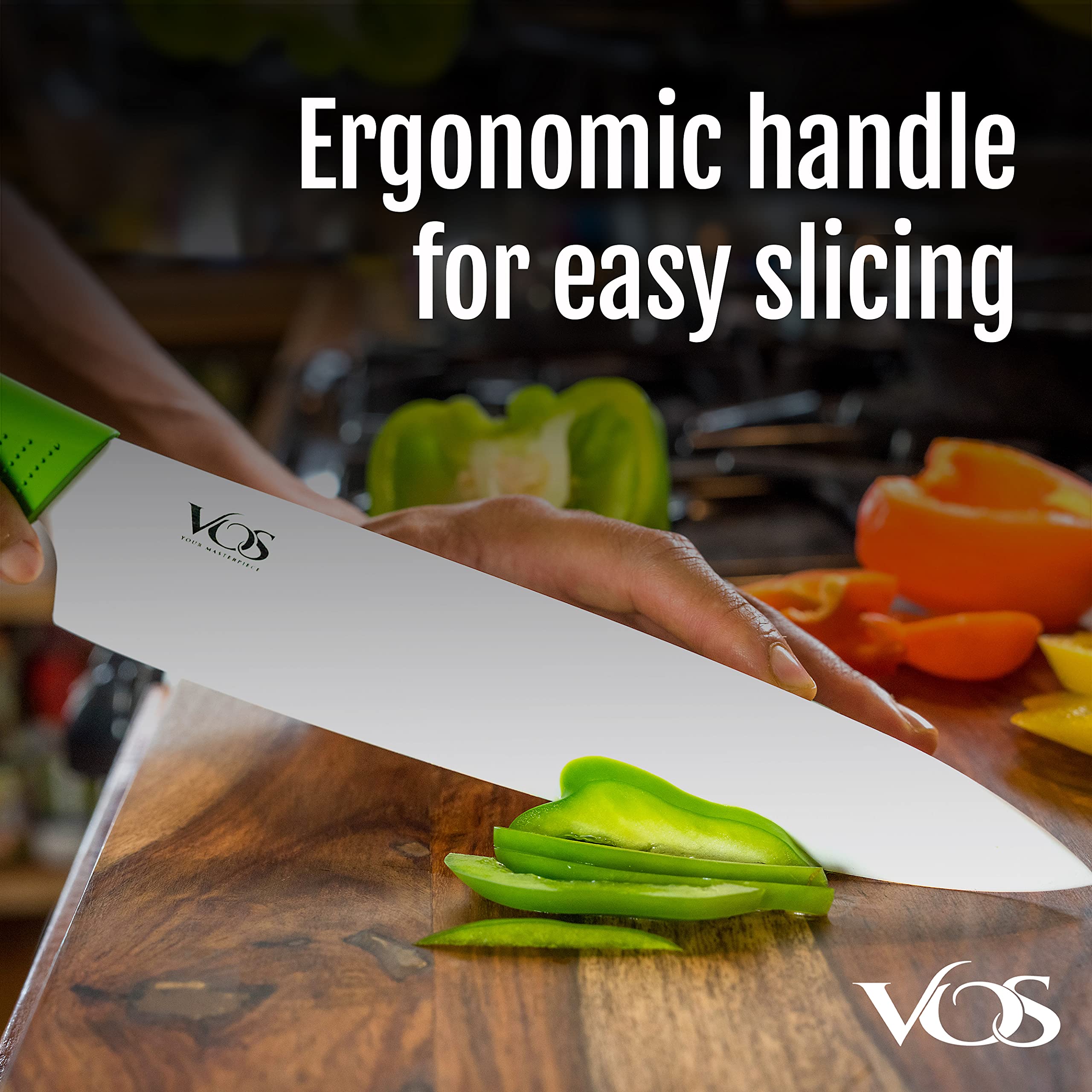 Vos Ceramic 6 Pcs Knife Set with Peeler and Chef Knife
