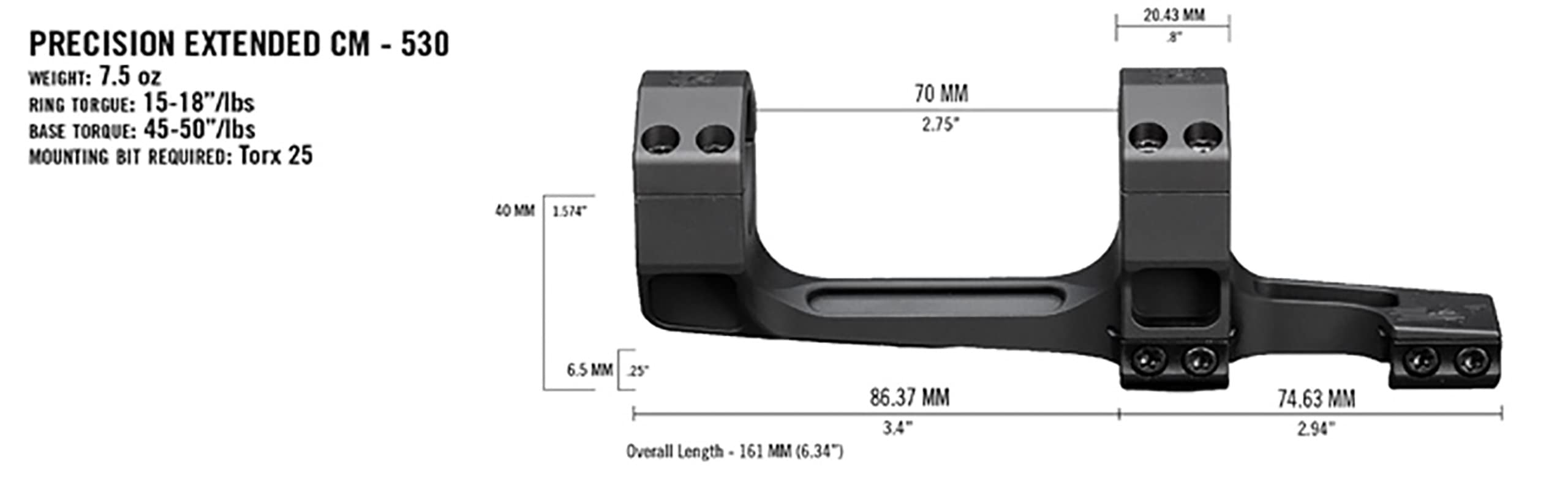 Vortex Optics Precision Extended Cantilever Mount - 30mm