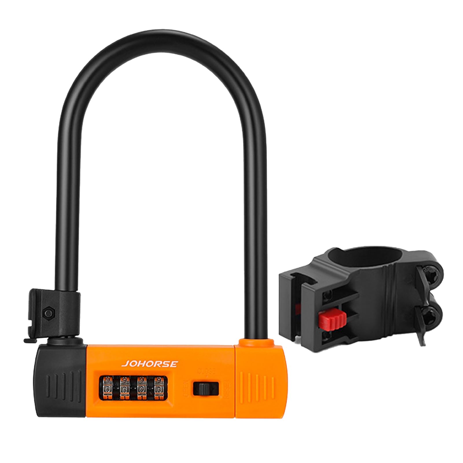 U Shaped Combination Lock, Keyless Anti Theft Security Bicycle Lock, Heavy Duty Combination U Lock, Combination U Lock for Scooter Road Mountain Bikes with 4-Digit Resettable Combination