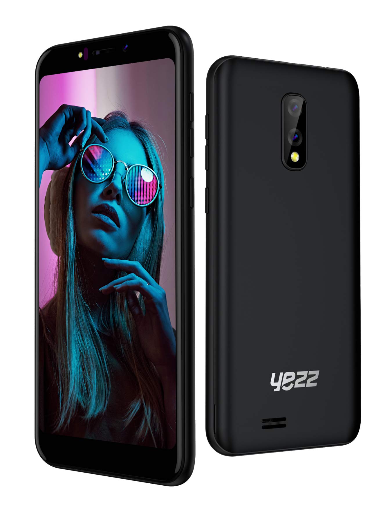 Yezz MAX 1 Plus (16GB, 2GB) 5.5β HD+ IPS Screen, 4G LTE, Android Pie, 1 Year Warranty, Dual SIM Factory Unlocked (AT&T, T-Mobile, Cricket, MetroPCS, Straight Talk), Black