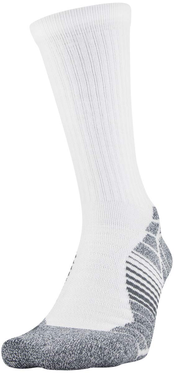 Under Armour Adult Elevated Performance Crew Socks, 3-Pairs , White/Pitch Gray , Medium