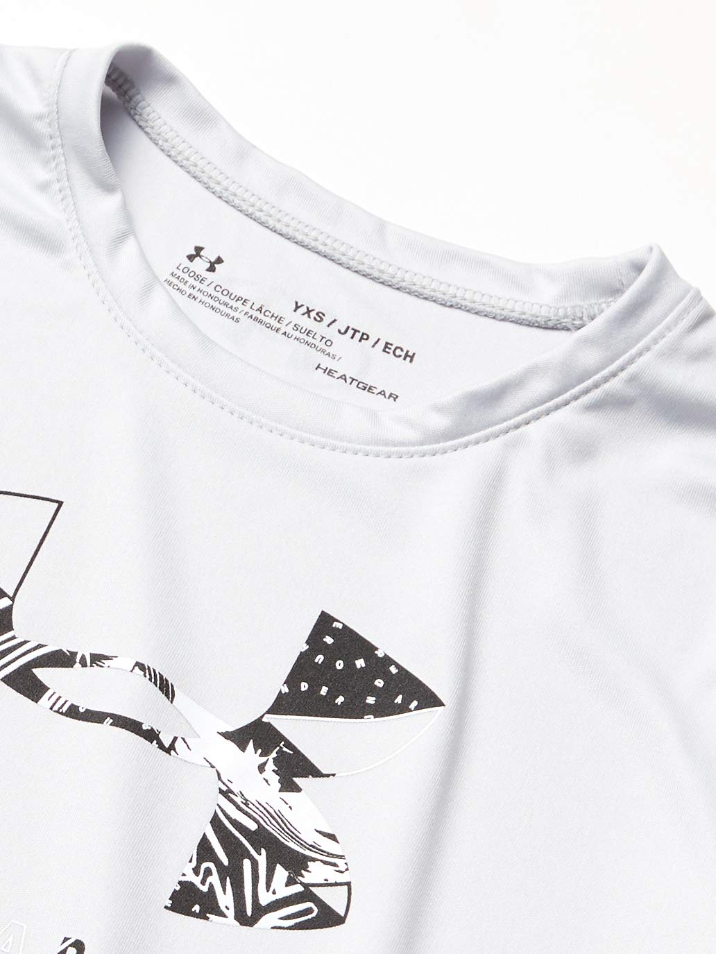 Under Armour Big Logo Long T-shirt, Halo Gray (014)/White, Youth X-Small