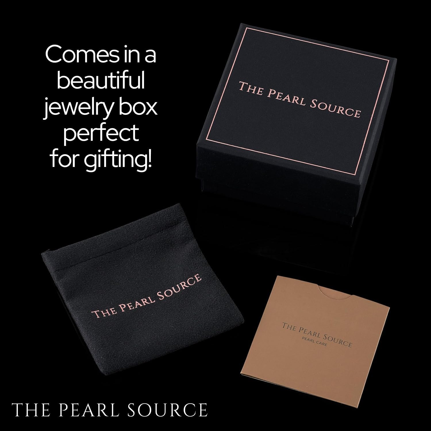 The Pearl Source Real Pearl Pendant for Women with Genuine AAA Quality Black Tahitian Cultured Pearl with Infinity Design | 14K Gold Plated 925 Sterling Silver Necklace