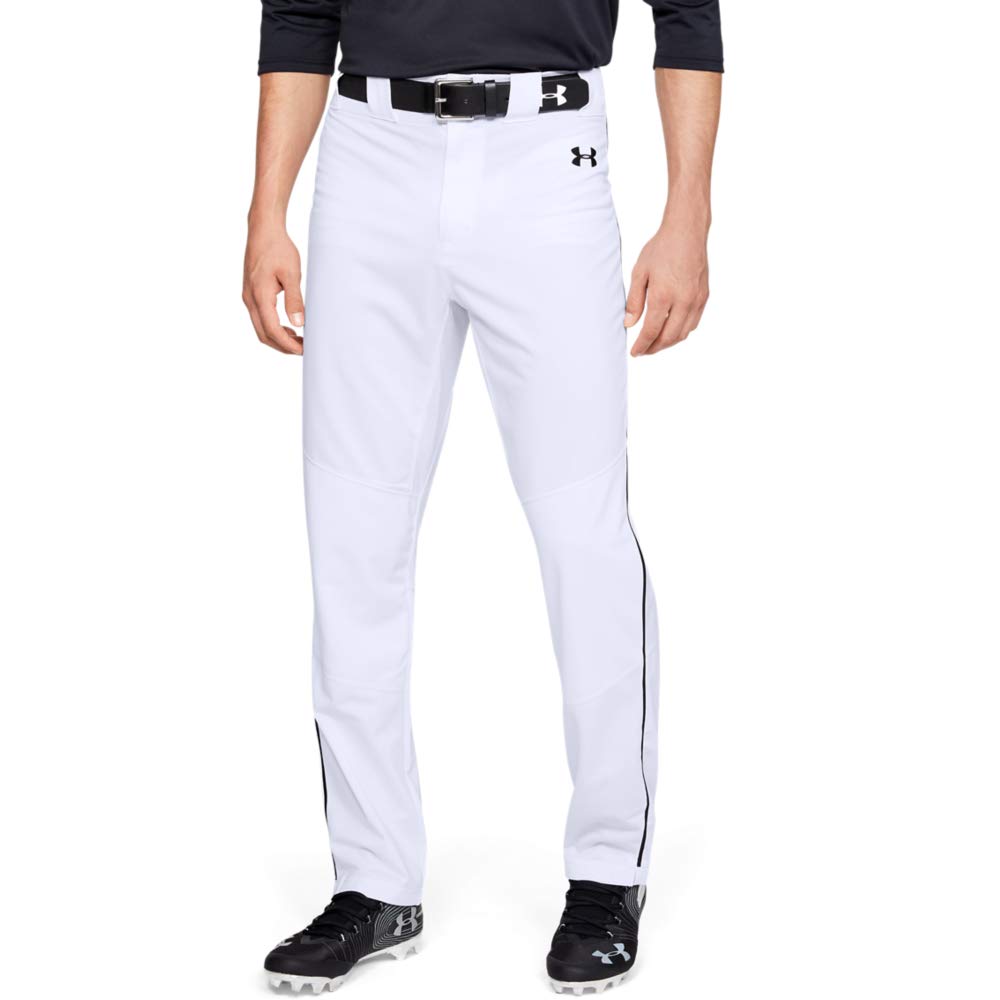 Under Armour Ace Relaxed Piped Baseball Pants, White (100)/Black, 3X-Large