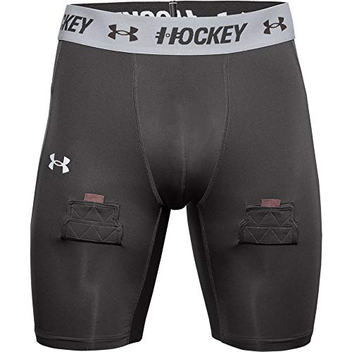 Under Armour Men's Hockey Compression Shorts , Jet Gray (010)/Mod Gray, Small