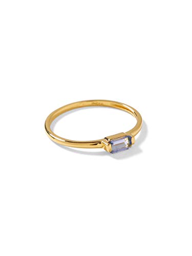 YoTreasure 0.34 ct. t.w. Half Bezel Set Octagon Tanzanite 10kt Yellow Gold Minimalist Solitaire Ring