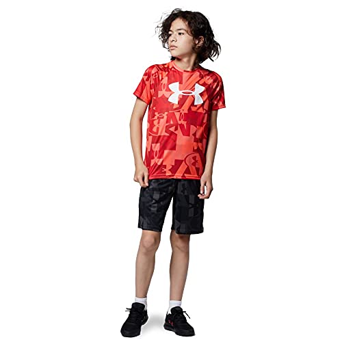 Under Armour Boys Tech Big Logo Printed Short-Sleeve T-Shirt , Red (600)/White , Medium