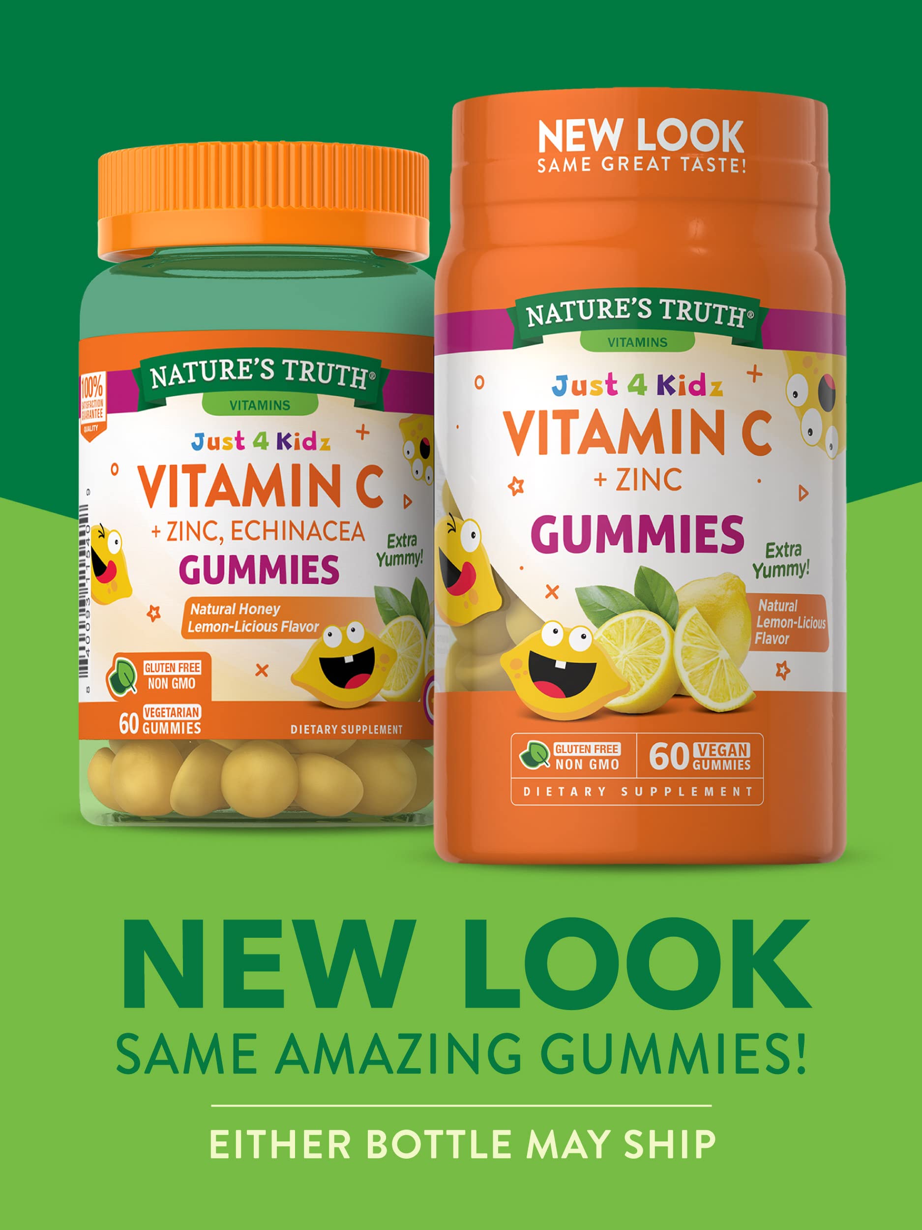 Vitamin C Gummies for Kids | with Zinc | 60 Count | Vegetarian, Non-GMO & Gluten Free | by Natures Truth