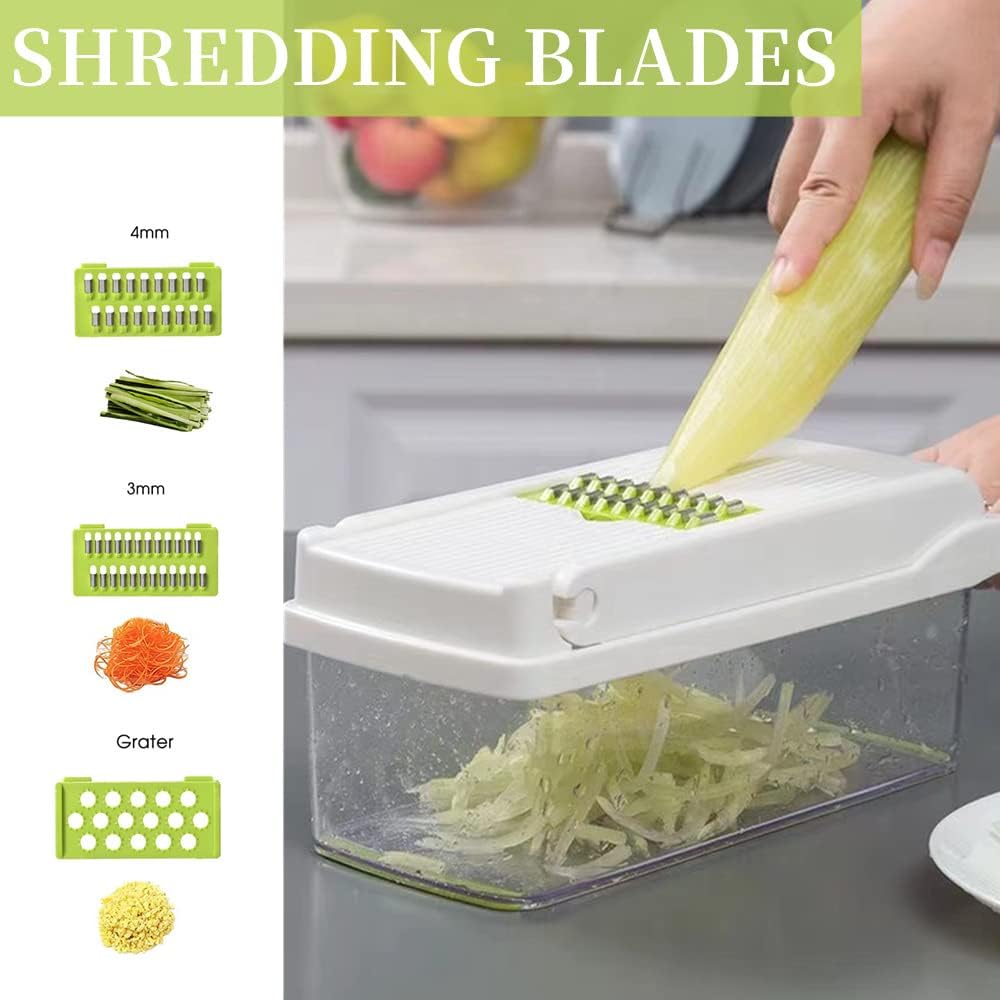 Vegetable Chopper Cutter 13-in-1 Veggie Dicer Onion Slicer (white)