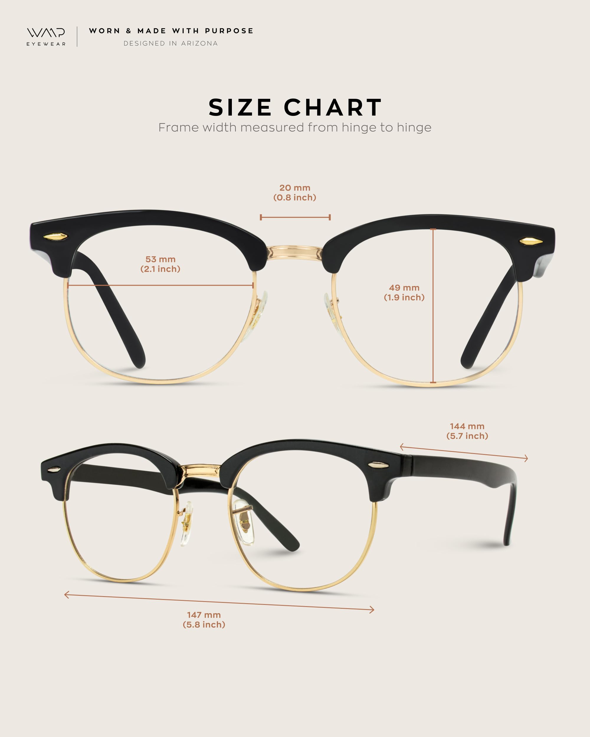 Vintage Inspired Blue Light Blocking Glasses Classic Half Frame Horn Rimmed Clear Lens (Black Silver, 52)