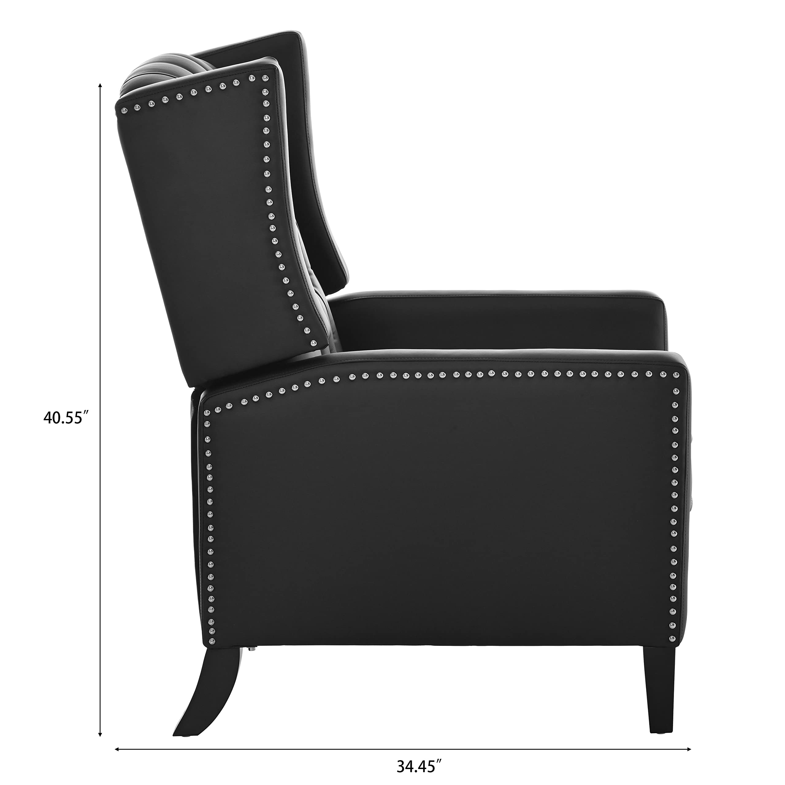 YAOACXIN Wing Chair Recliner Single Modern Sofa Home Theater Seating for Living Room Bedroom Office (Black)
