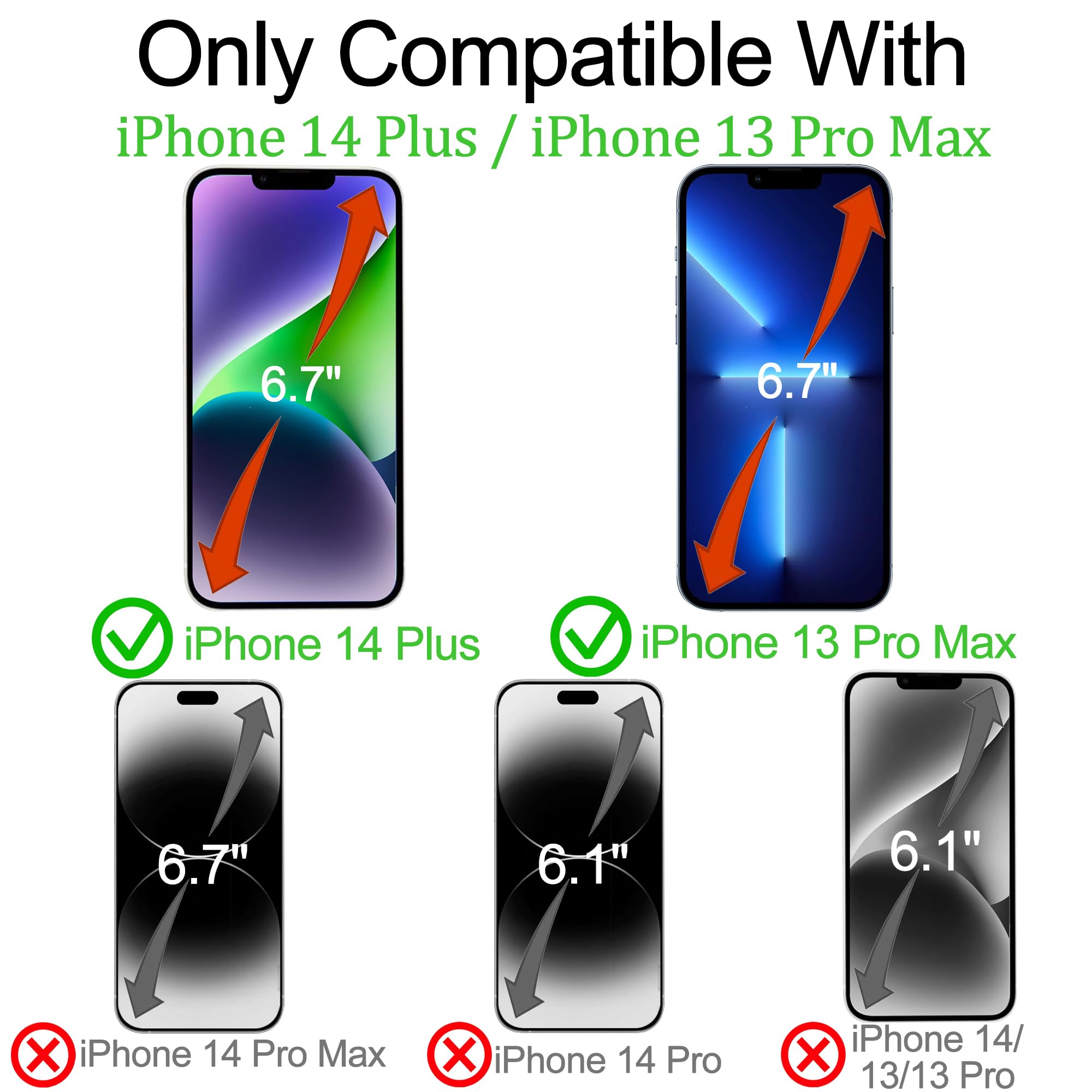 Umhlaba Compatible with iPhone 14 Plus Compatible with iPhone 13 Pro Max Privacy Screen Protector Gradient colorful 28 Degree Anti-Spy Tempered Glass Case Friendly Bubble Free Easy Installation Frame